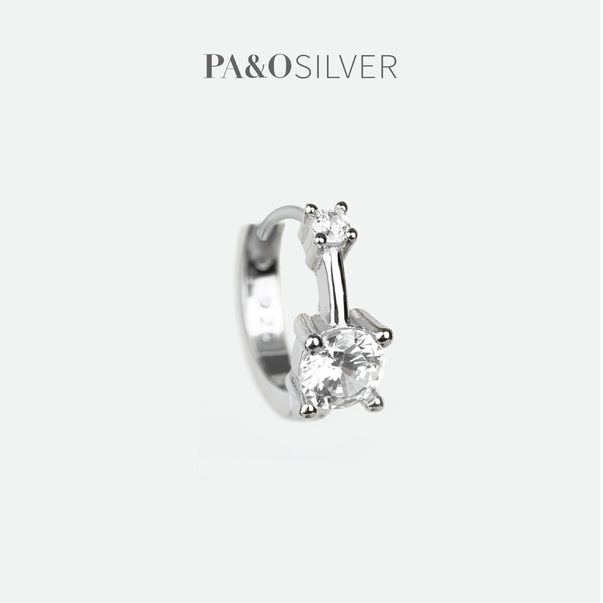 Two round stone Hoop Earring – PAandO