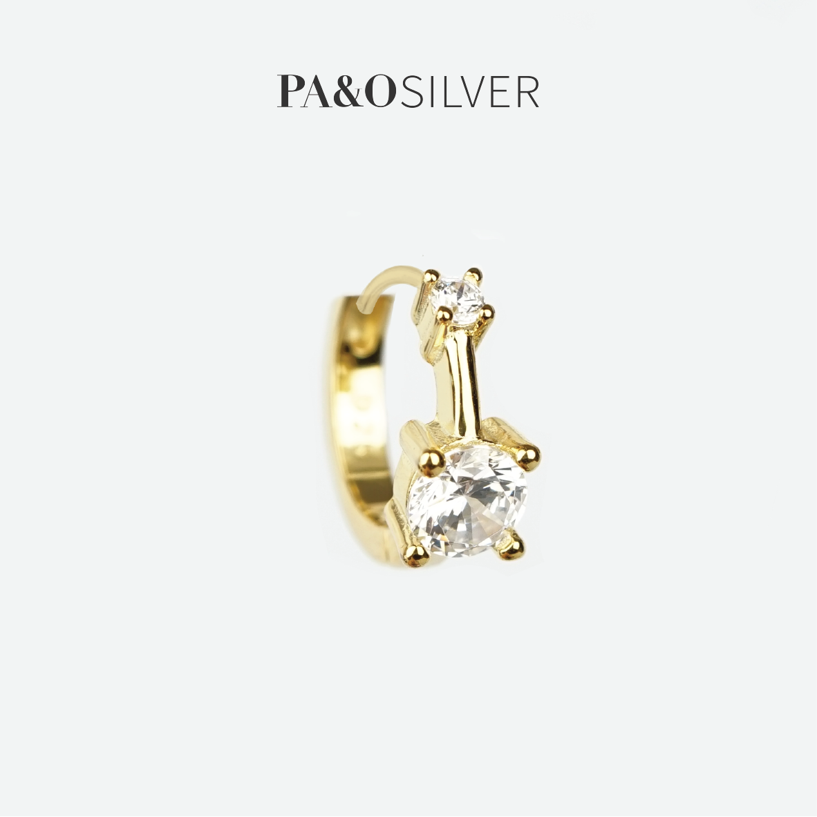 Two round stone Hoop Earring – PAandO